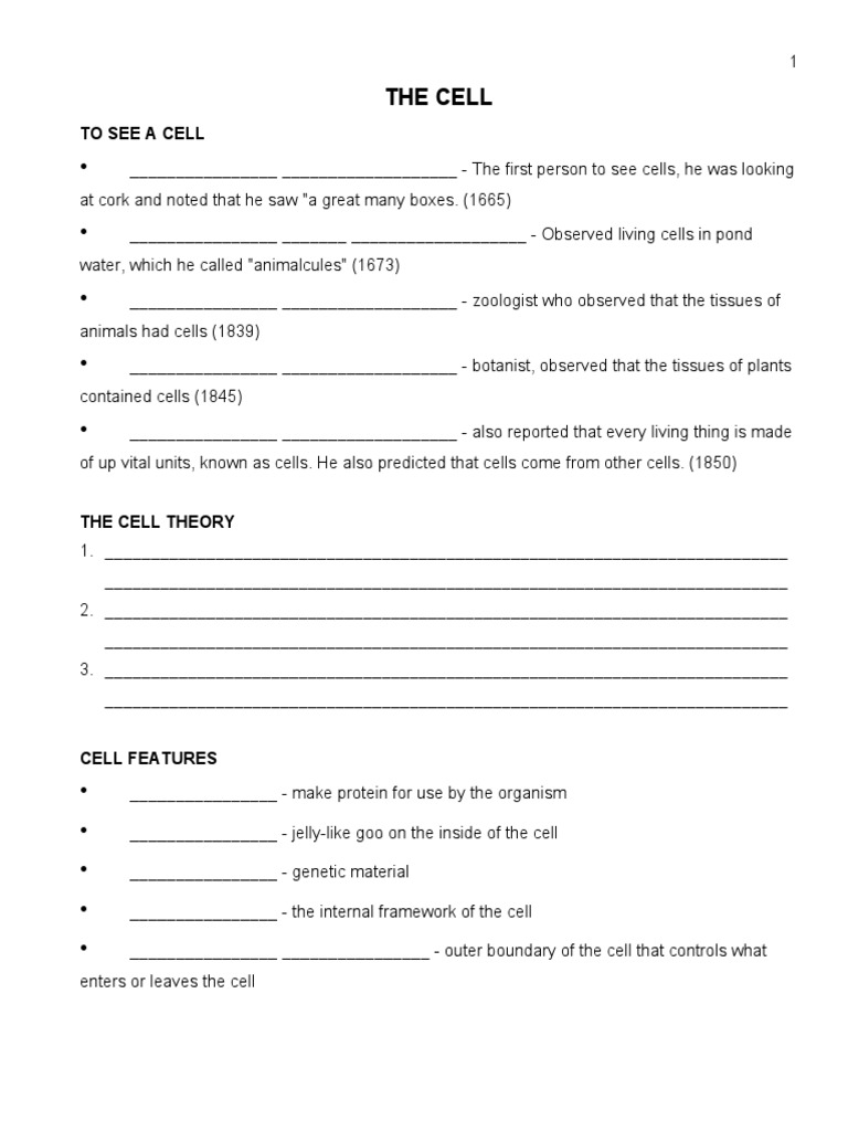 Cell Unit Packet | PDF Cell Unit Packet | PDF