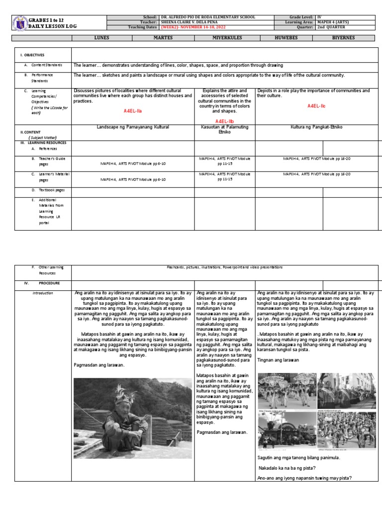 Mapeh 4 Q2 W2 | PDF