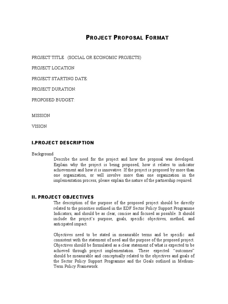 Project Proposal Format | PDF | Policy | Goal