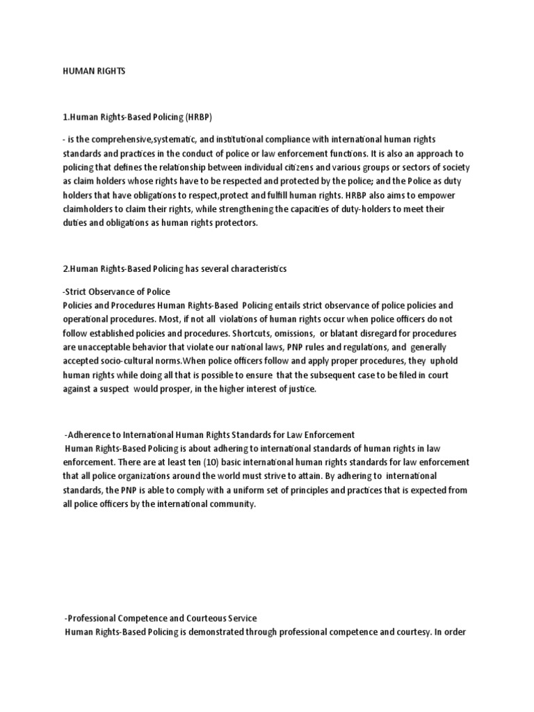 Human Rights Assignment | PDF | Police | Human Rights