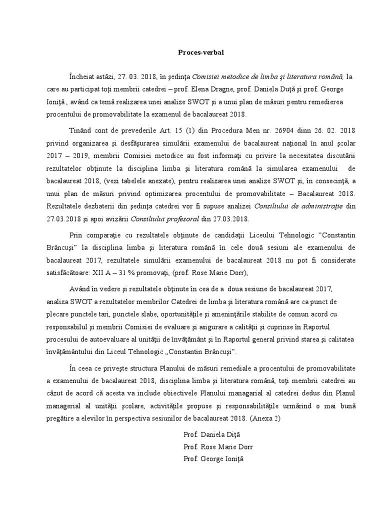 Plan de Masuri | PDF