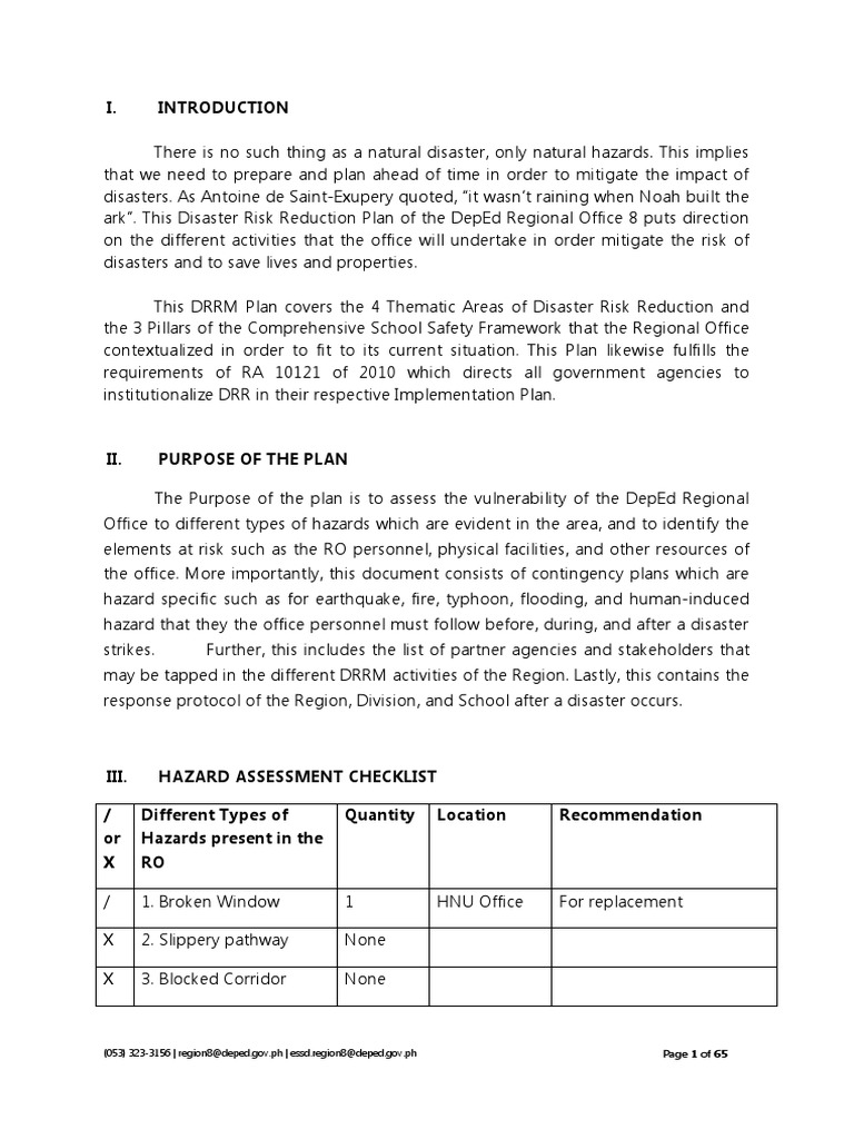 DRRM Contingency Plan Format | Download Free PDF | Hazards | Disaster ...