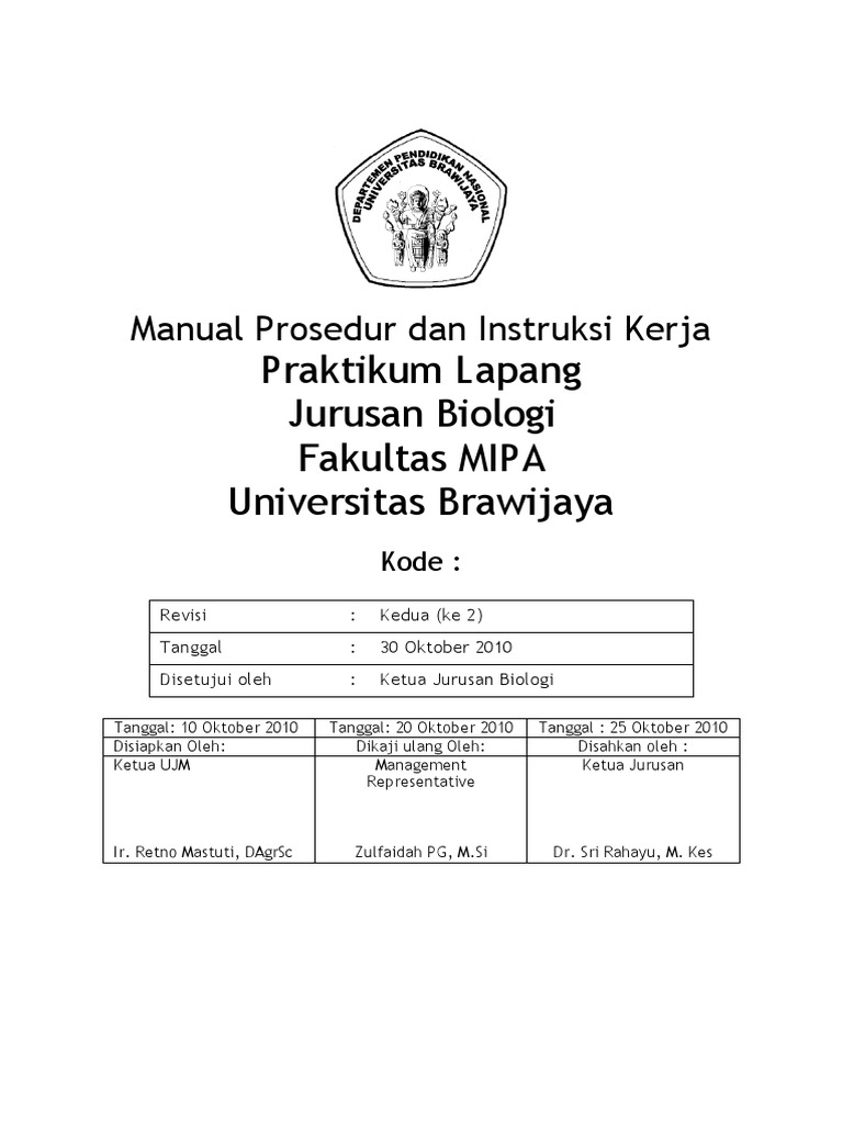 Manual Prosedur Praktikum Lapang Biologi | PDF