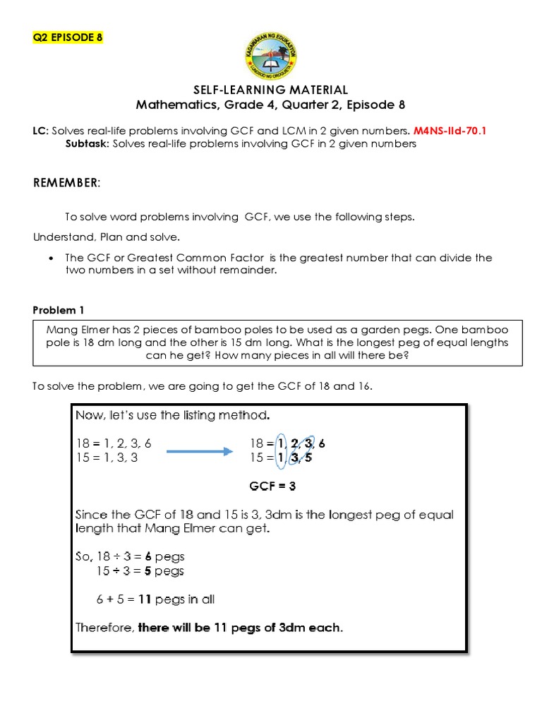 Mathematics Grade 4 Quarter 2 Episode 8 | PDF