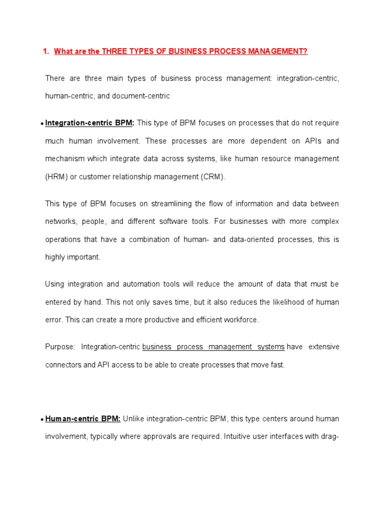 Business Process Management Pdf Business Process Management