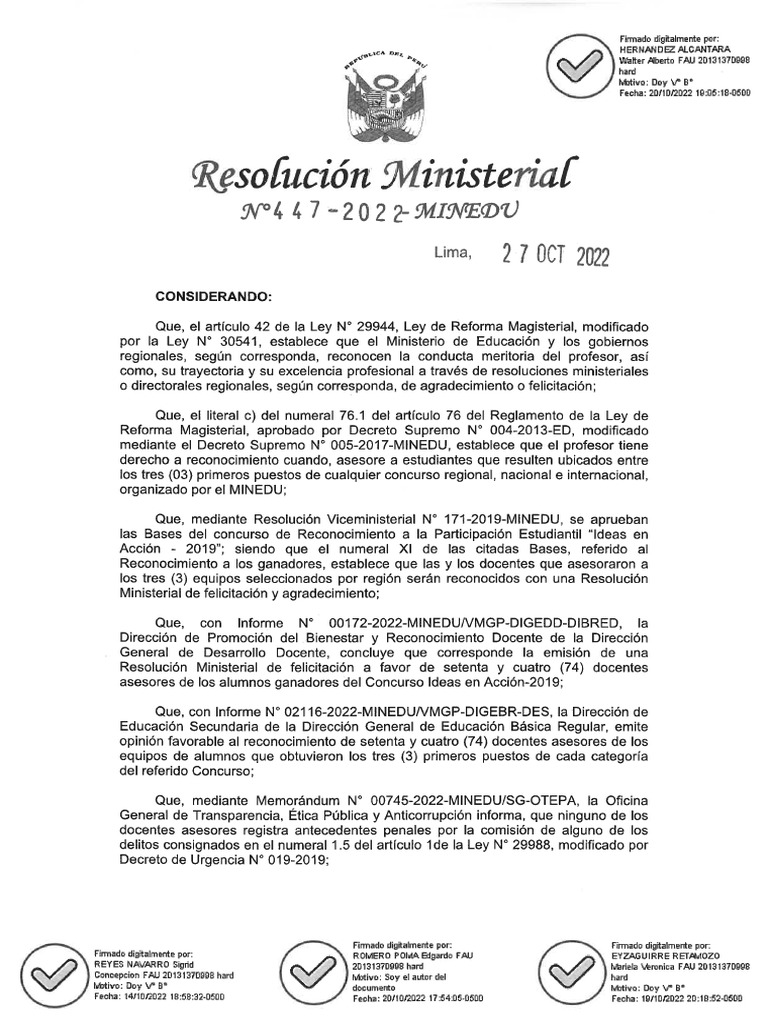 RM - # - 447-2022-MINEDU-ideas en Acción | PDF