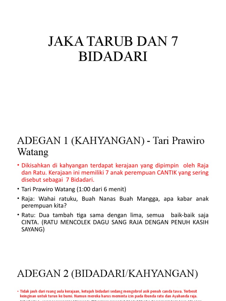 Jaka Tarub dan Tujuh Bidadari | PDF