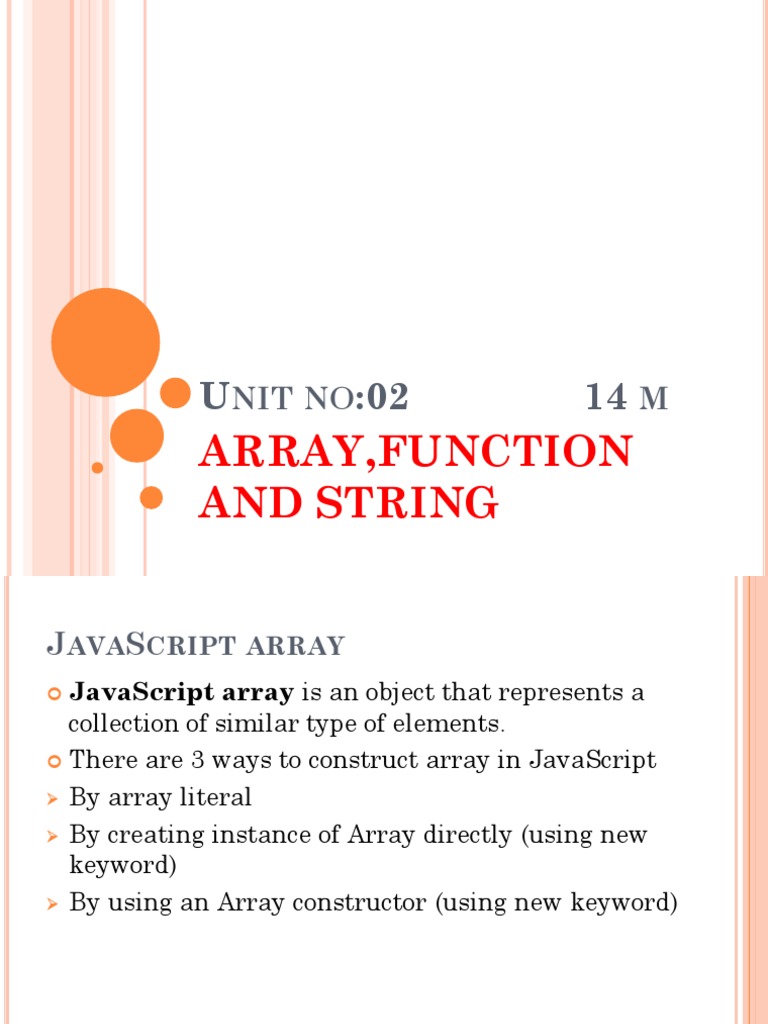 Unit 2 Array Function And String Pdf Parameter Computer 7772