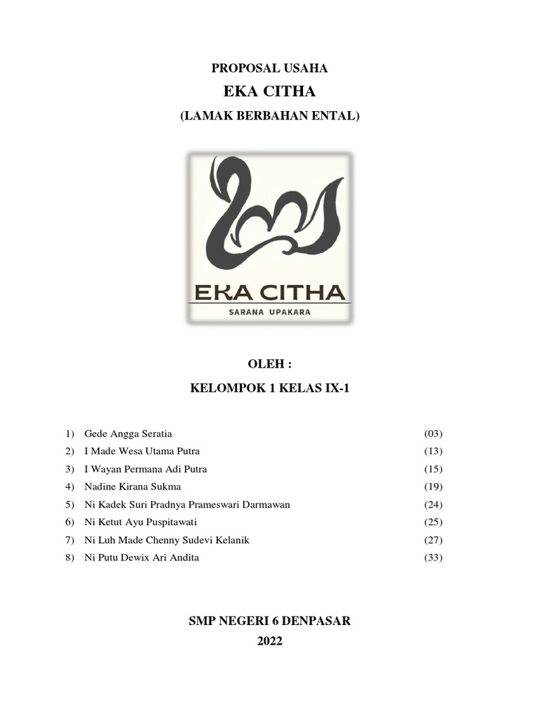 Proposal Usaha Lamak Eka Citha | PDF