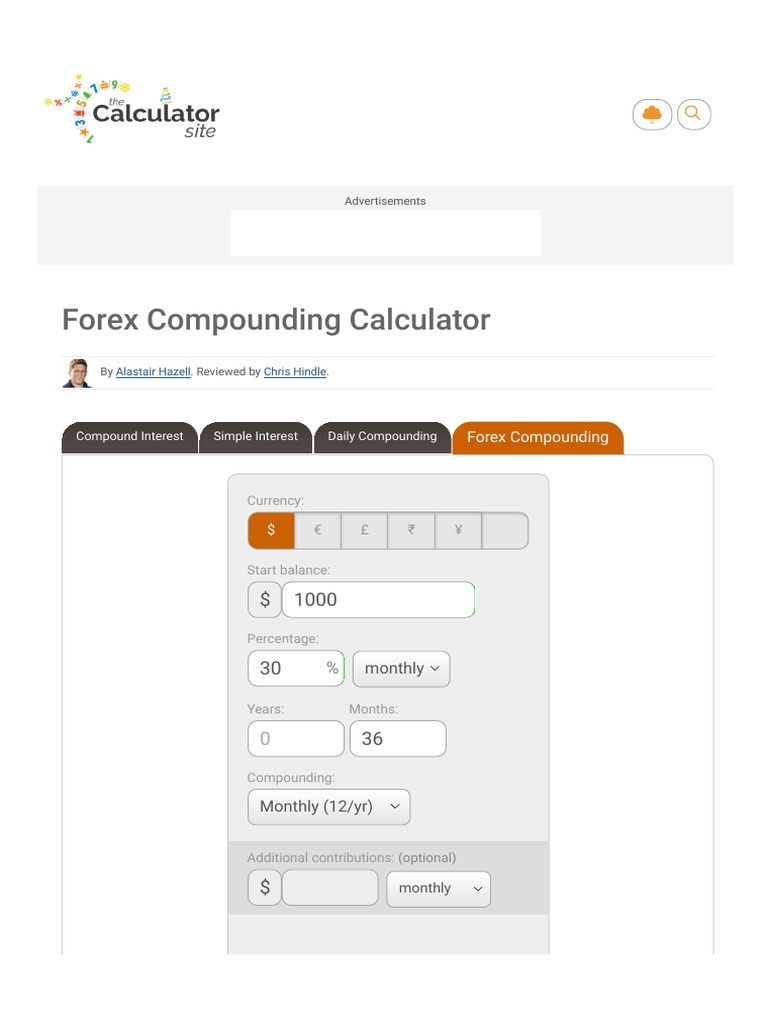 Forex Compounding Calculator | Download Free PDF | Foreign Exchange ...