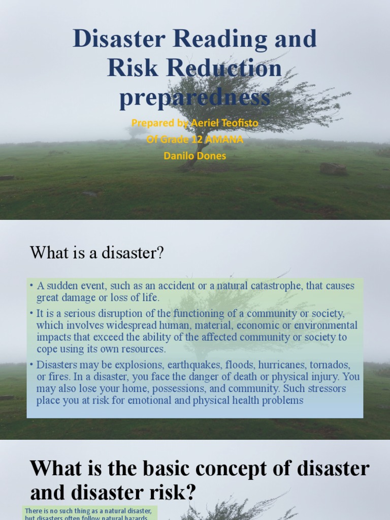 Disaster Reading and Risk Reduction Preparedness | PDF | Hazards ...