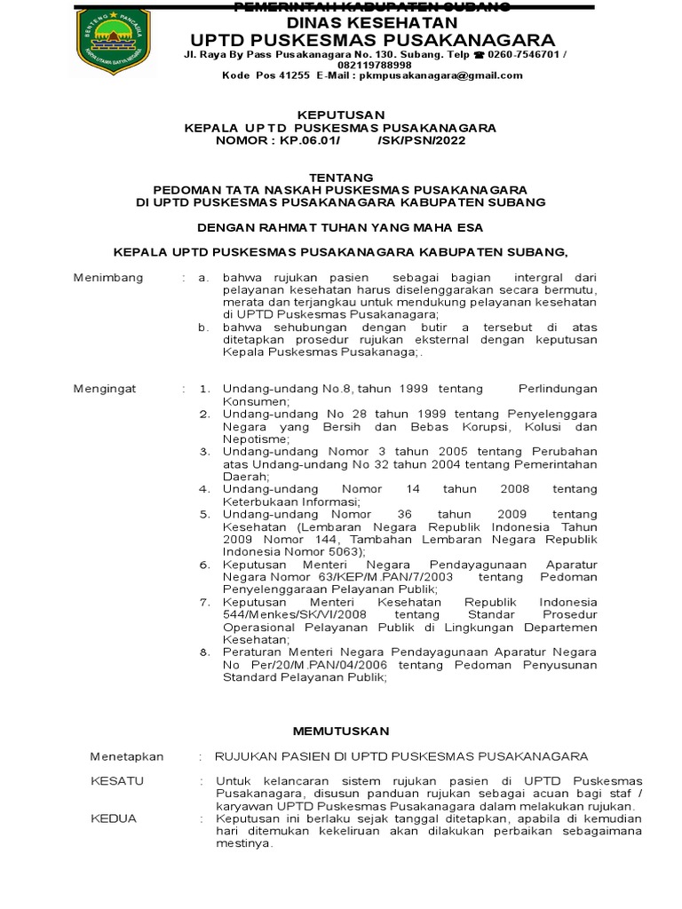 Contoh Format SK | PDF