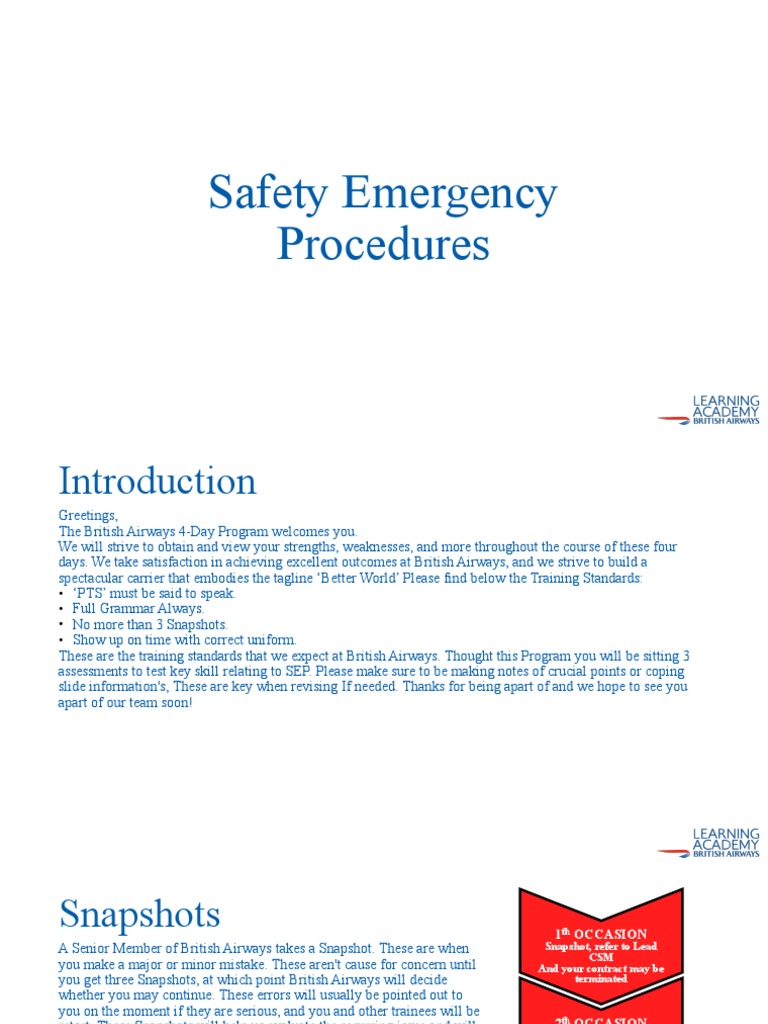 British Airways Safety Procedures Guide | PDF | Cognitive Science ...