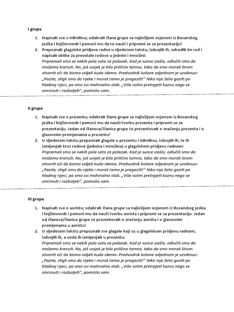 Glagolski Pridjev Radni | PDF