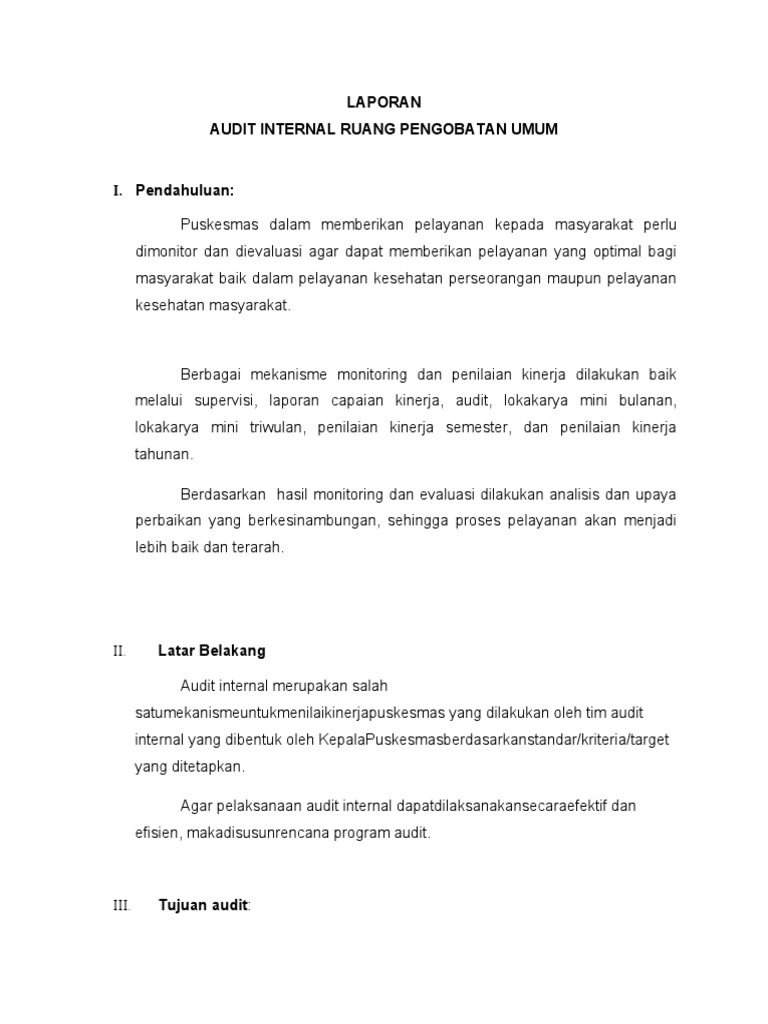 Audit Internal Puskesmas: Evaluasi Pelayanan | PDF | Karier & Perkembangan | Pengelolaan ...