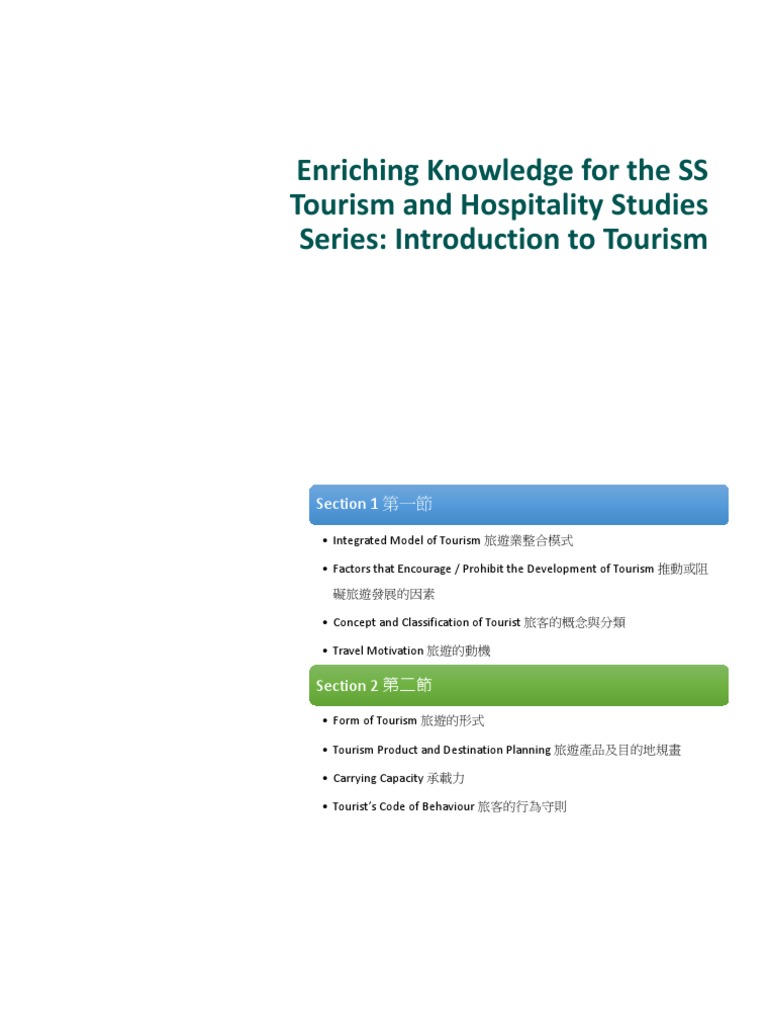 Introduction To Tourism - 1 | PDF | Tourism | Motivation