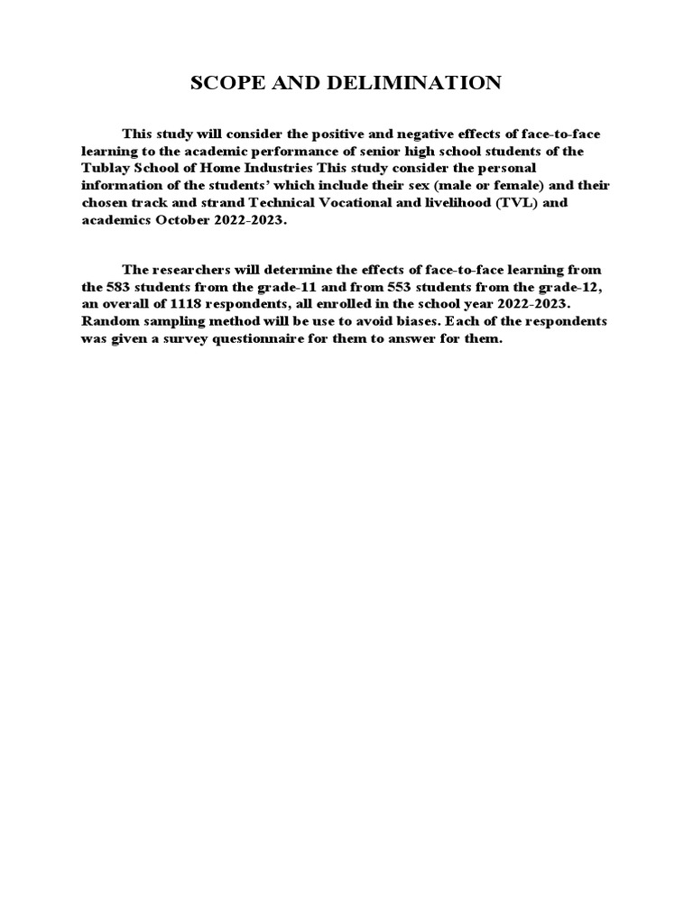 Scope and Delimination | PDF