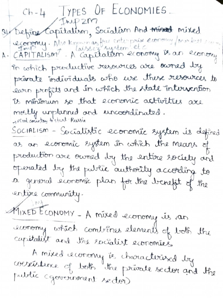 Eco CH 4 Types of Economies | PDF