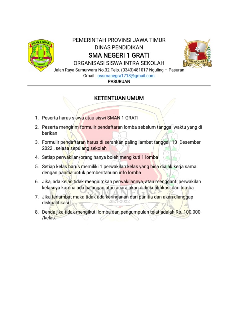 Juknis Keseluruhan Lomba Classmeet | PDF