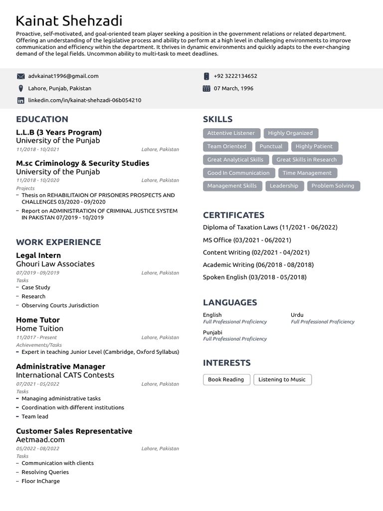 Kainat's Resume | PDF