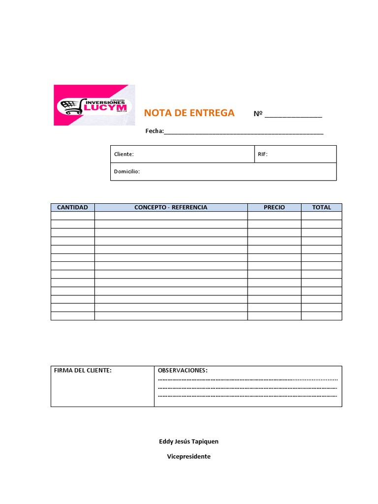 Nota de Entrega | PDF