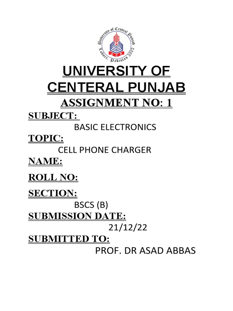 Electronic Assignment 1 | PDF
