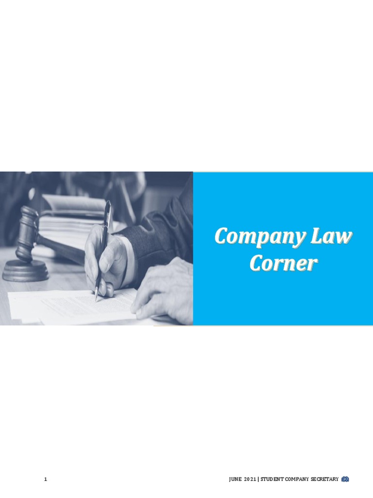 3 June Company Law Corner | PDF | Trust Law | Securities (Finance)