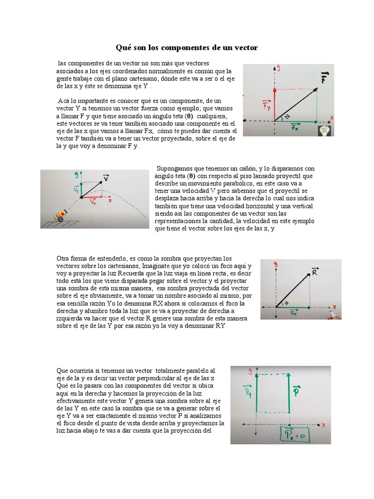 Qué son los componentes de un vector VANESSA CASTILLO | PDF | Sistema ...