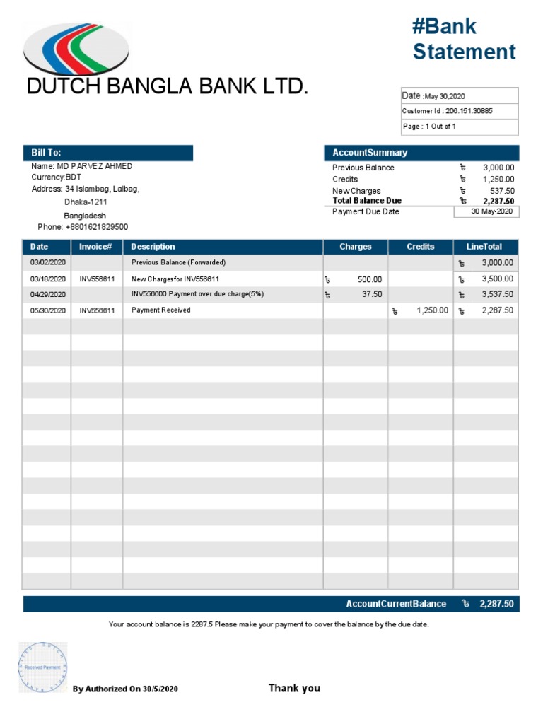 DBBL Bank 1 | PDF | Payments | Money