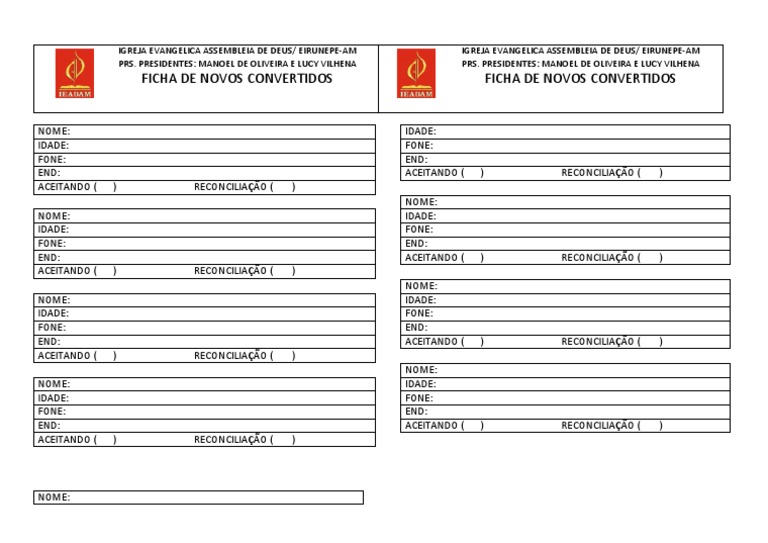 Ficha de Novos Convertidos | PDF Ficha de Novos Convertidos | PDF