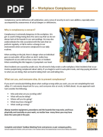 Workplace Complacency Toolbox Talk | PDF | Occupational Safety And ...