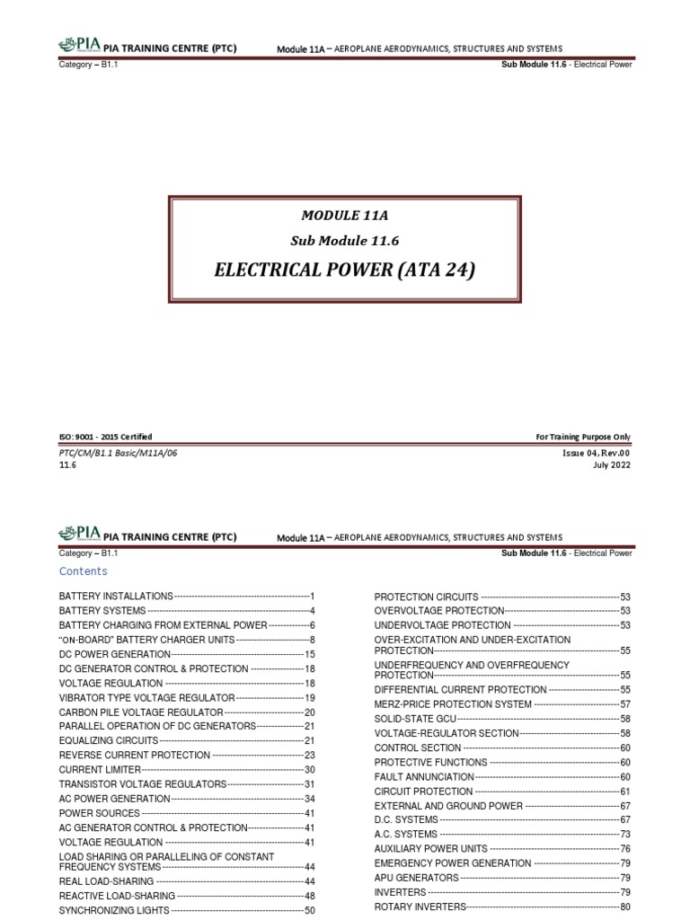 Sub Module 11.6 (Electrical Power) | PDF | Electric Generator | Relay