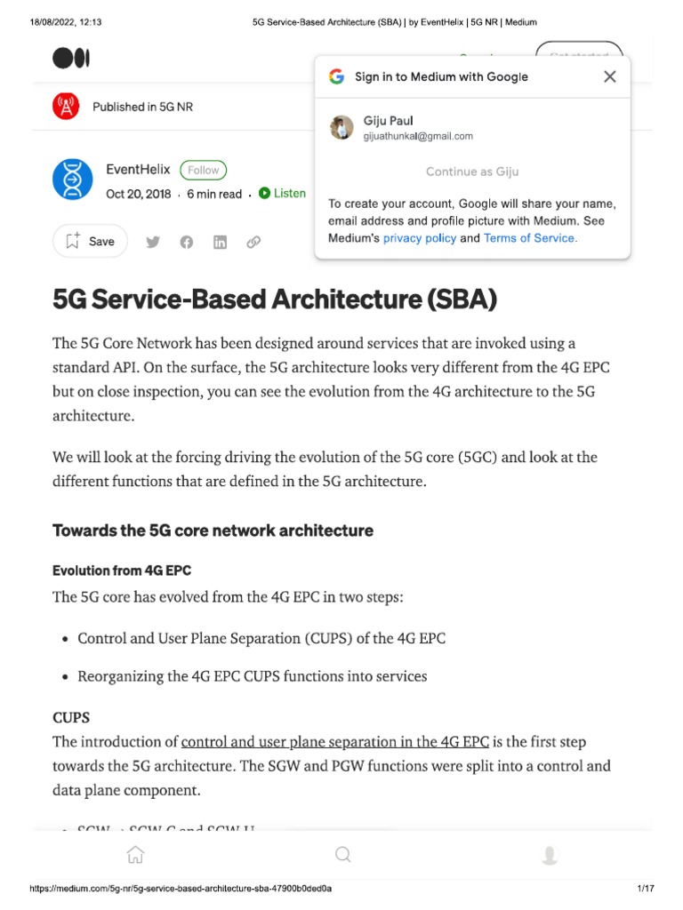 5G Service-Based Architecture (SBA) | PDF