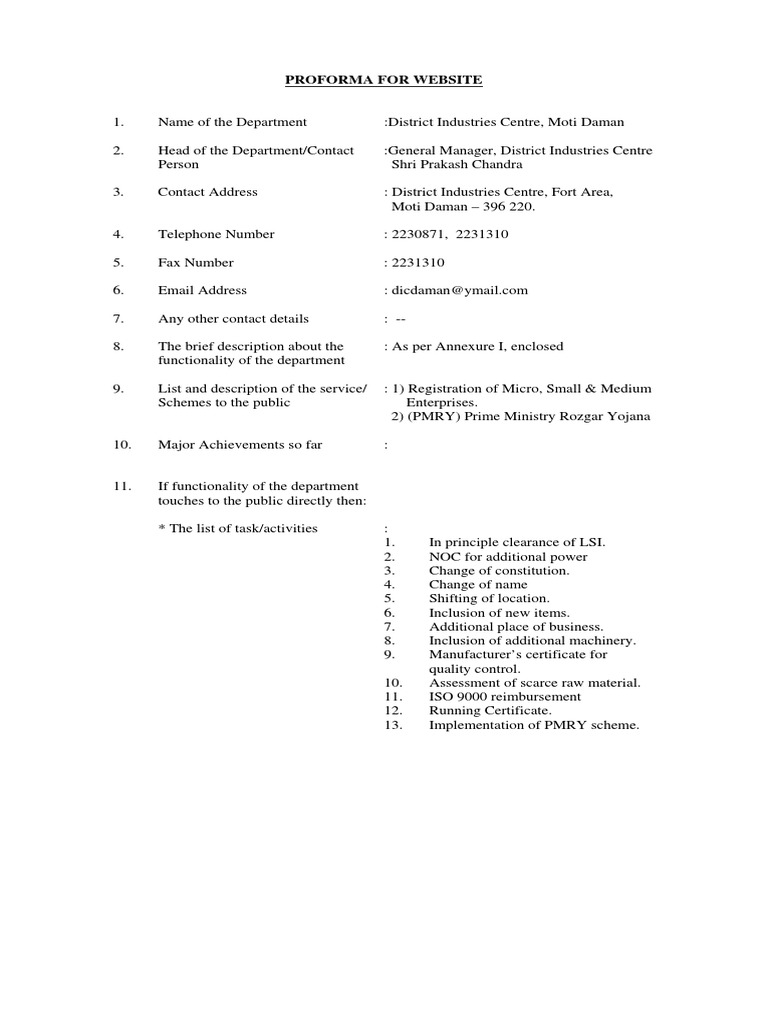 District Industries Daman | PDF | Iso 9000 | Business