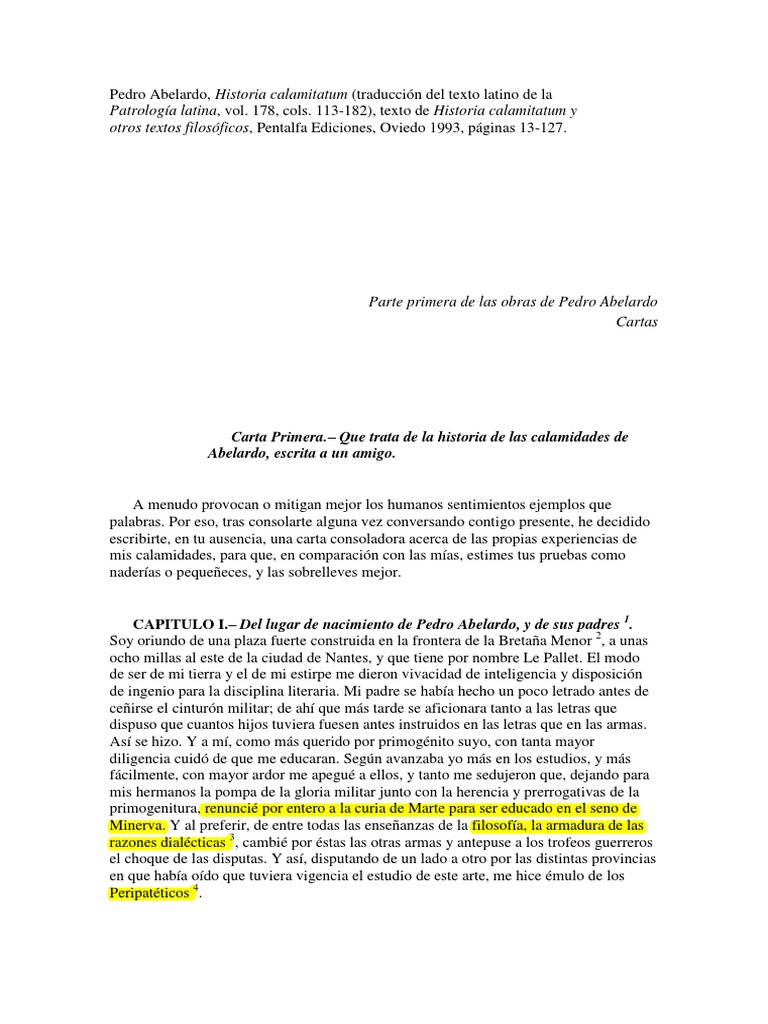 Abelardo, Pedro - Historia Calamitatum | PDF | Amor | Abad