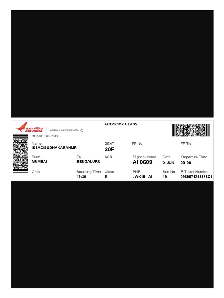 Air India Boarding Pass | PDF