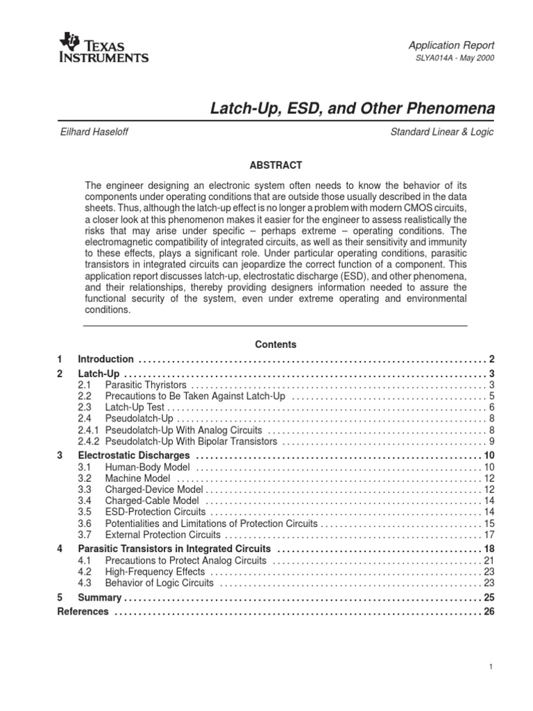 Latch Up and ESD | PDF