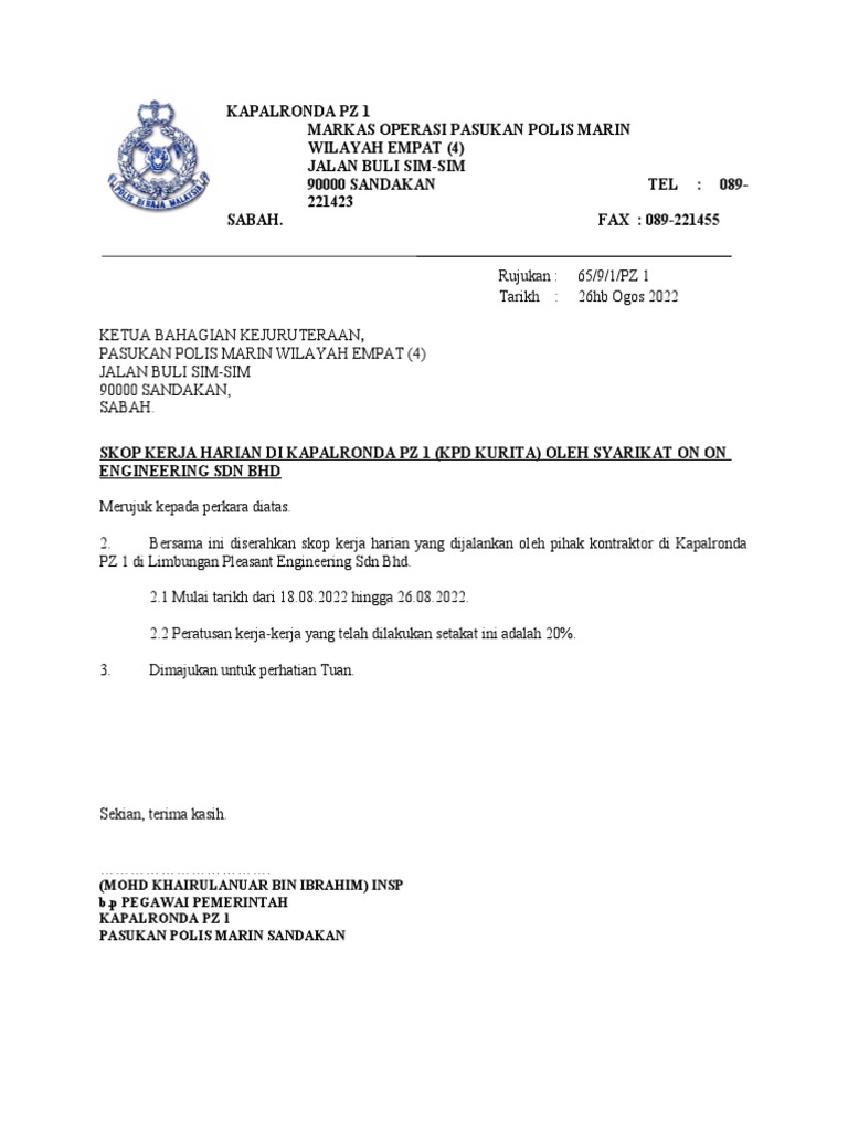 Laporan Mingguan - Cover Letter | PDF