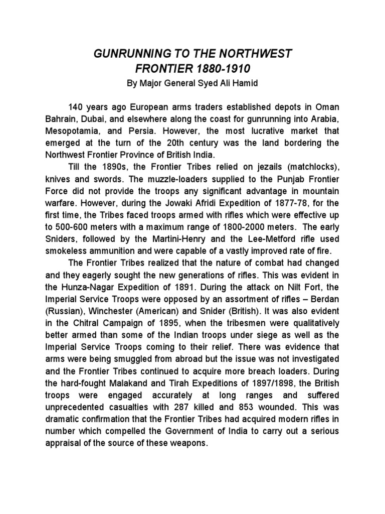 Gun Running To The Northwest Frontier 1880-1910 | PDF | British Empire ...