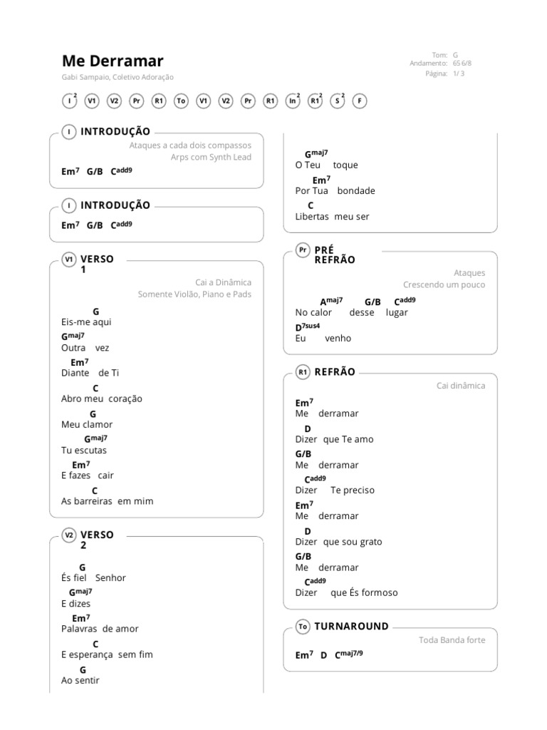 Me Derramar-Gabi Sampaio - Coletivo Adoracao-Me Derramar.G | PDF ...