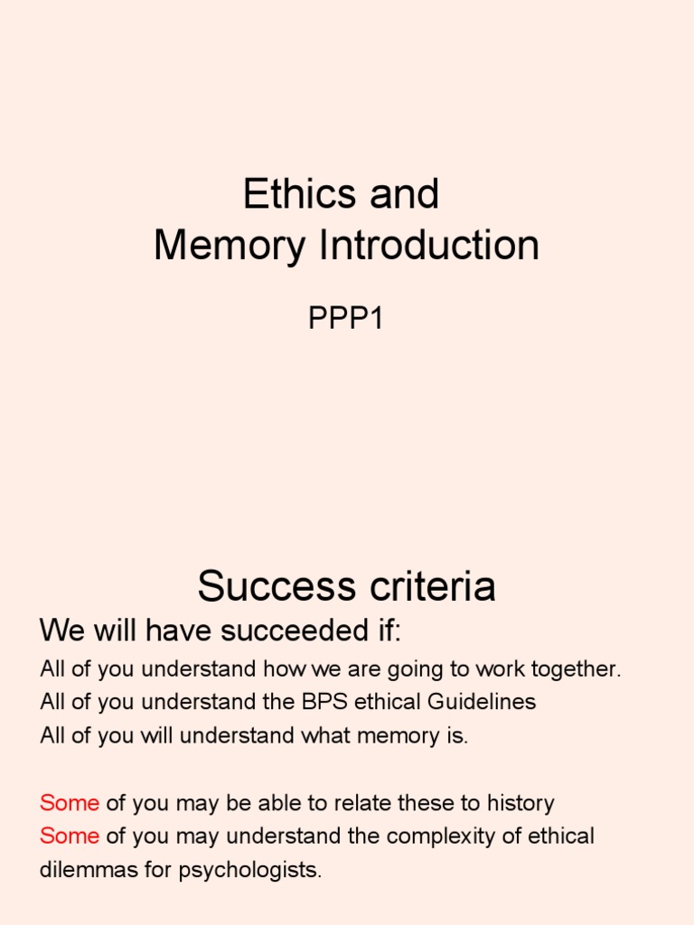 1 Ethics and Memory Introduction (Read-Only) (Compatibility Mode) | PDF ...