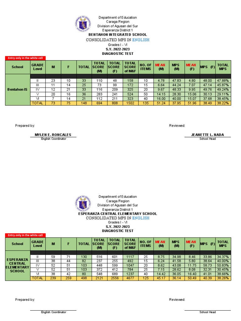 All Subjects Consolidated MPS | PDF