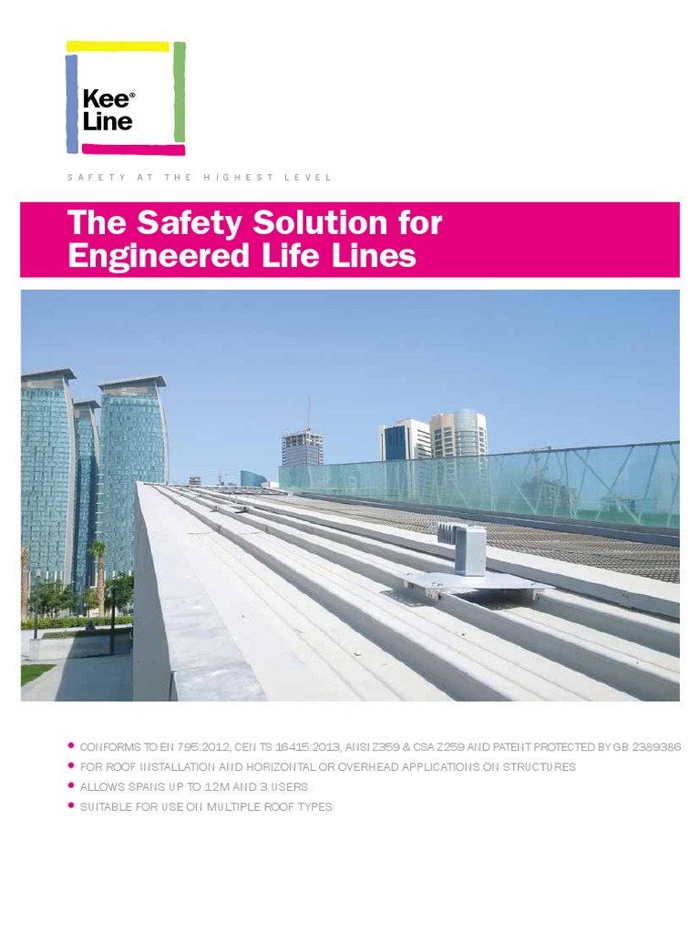 KeeLine Horizontal LifeLine System Brochure | PDF | Anchor | Roof