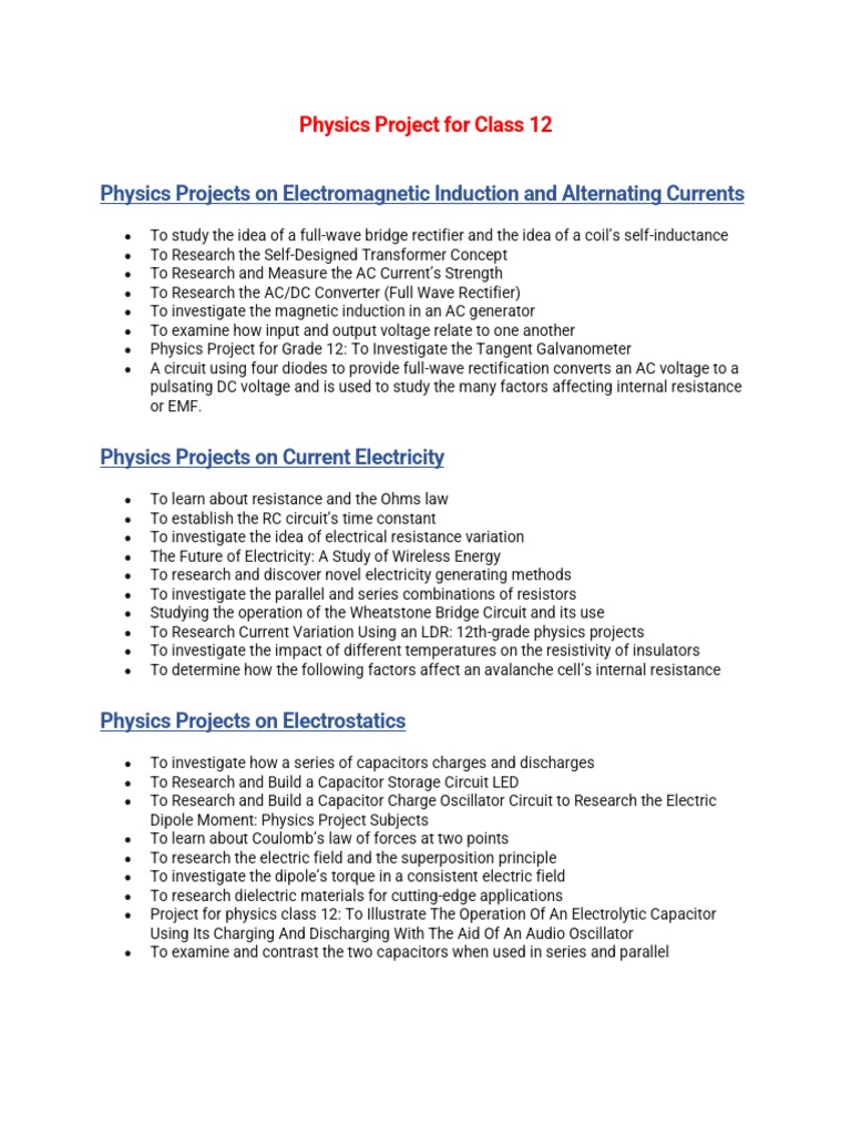 Physics Project For Class 12 | PDF | Rectifier | Capacitor
