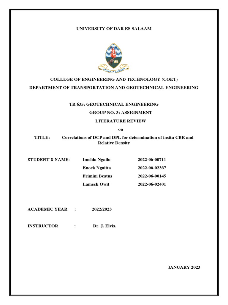 Correlation Between DCP and DPL - Final - 2023 v1 | PDF | Civil Engineering