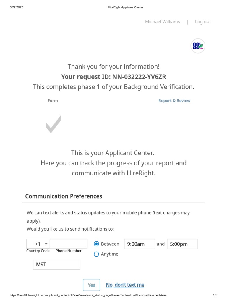 HireRight Applicant Center | PDF
