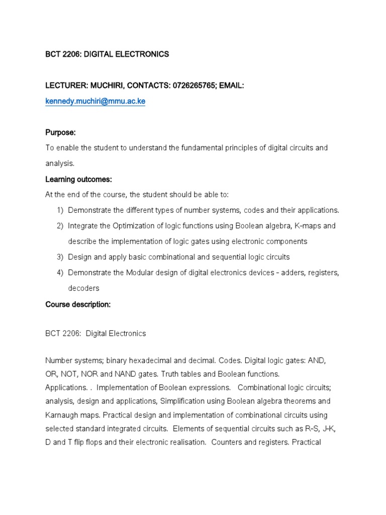 BCT 2206 Course | PDF BCT 2206 Course | PDF