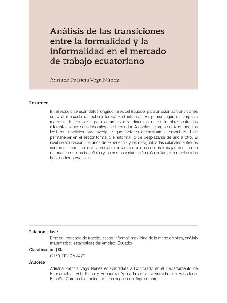 Análisis de Las Transiciones | PDF | Desempleo | Empleo