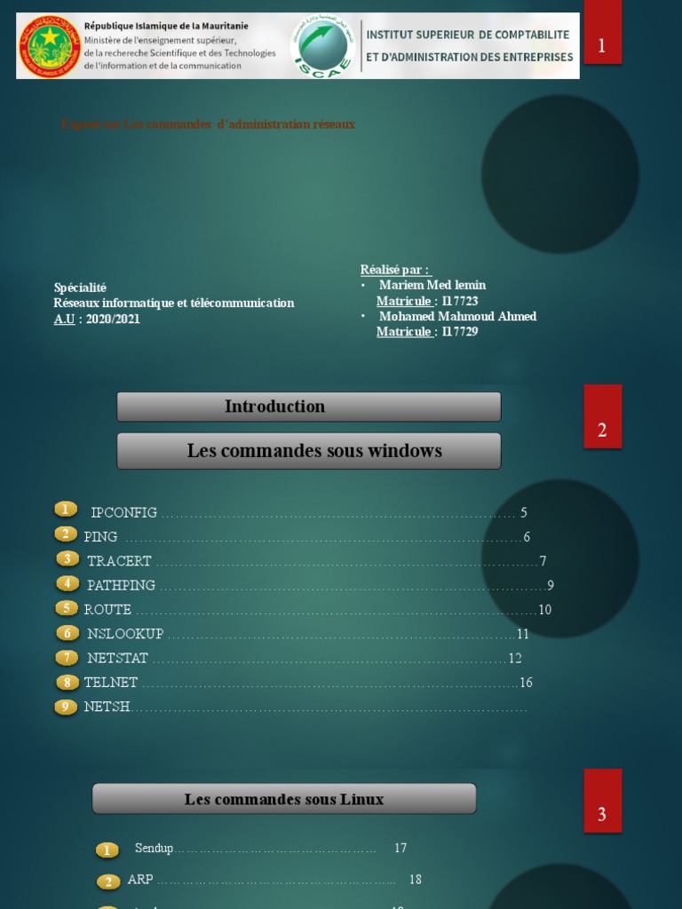 Projet Sur Les Commandes Réseaux | PDF | Protocoles Internet | Protocole de transfer de fichier