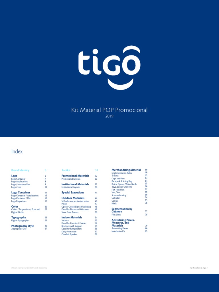 Tigo Usa - Toolkit Trade - 2019 - Printing - Policies | PDF | Typography | Logos